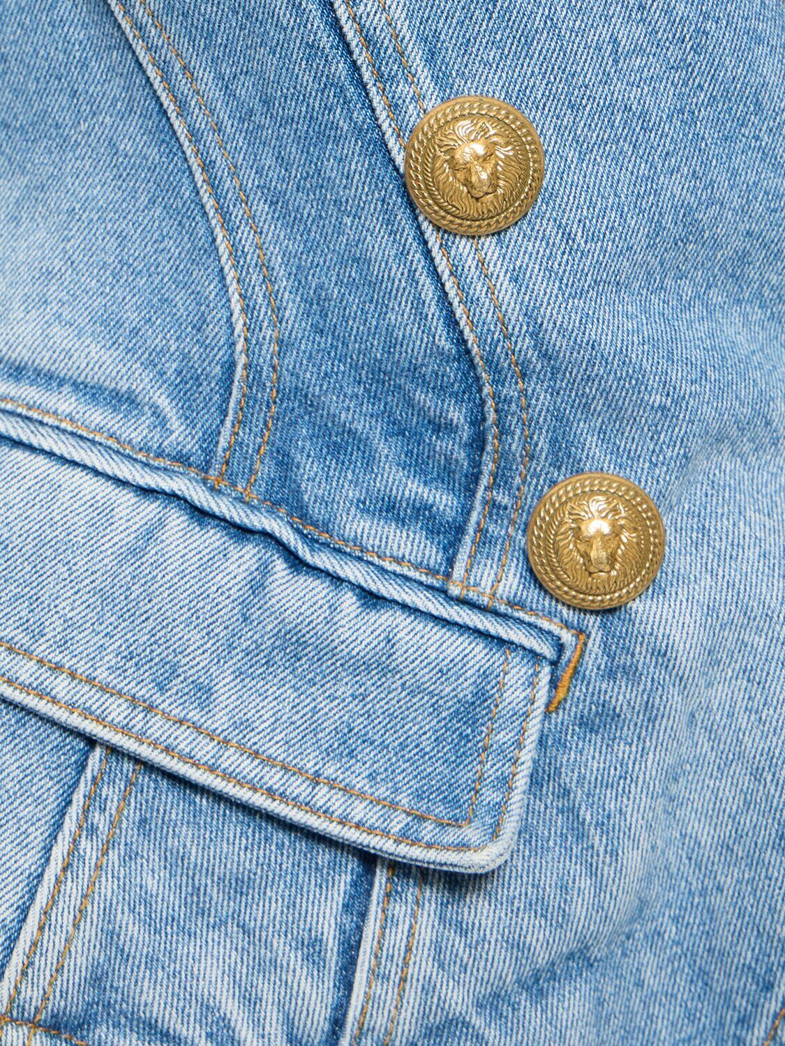 BALMAIN - Vintage Cotton Denim Blazer Balmain