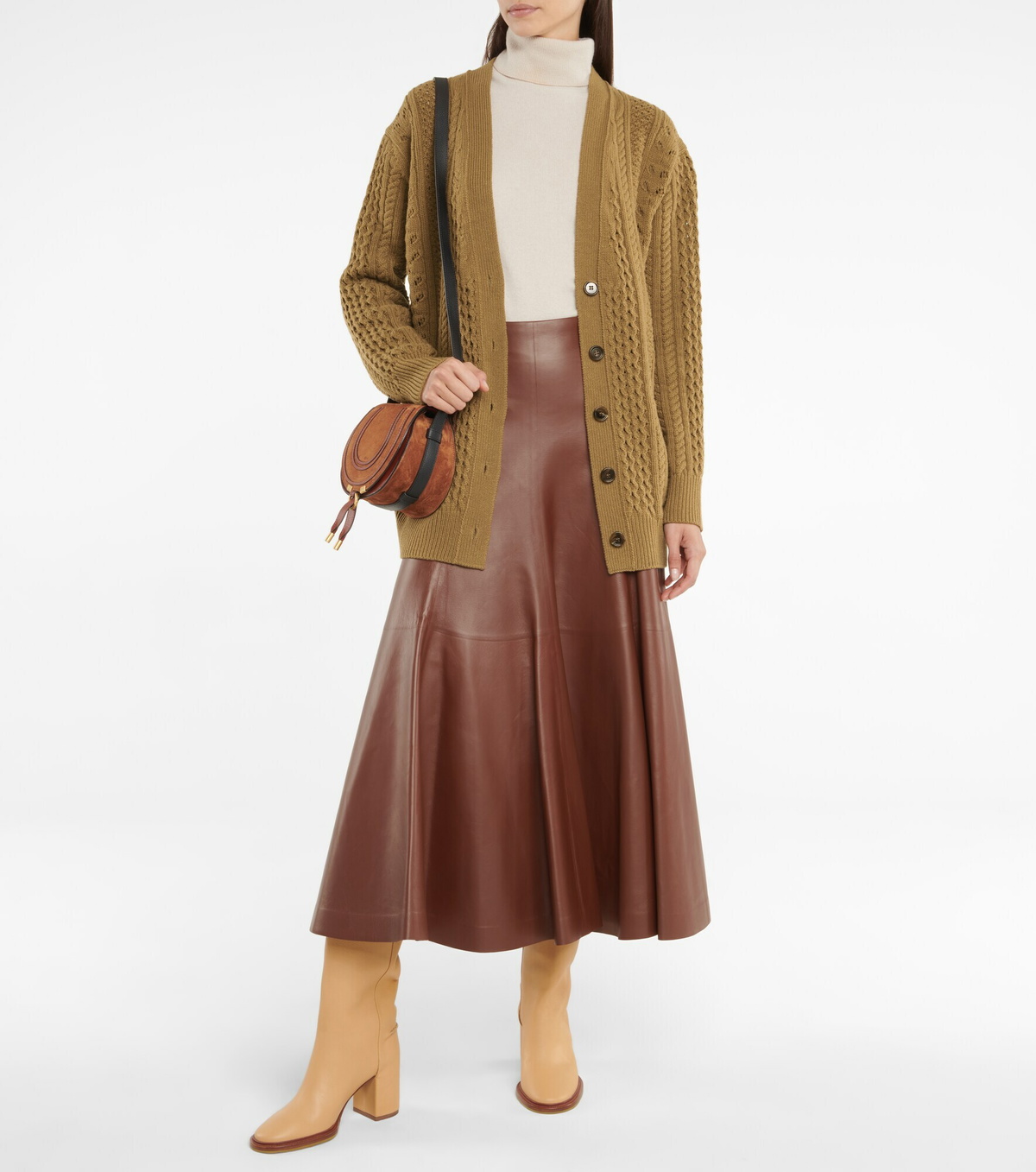 Chloe - Cable-knit wool cardigan Chloe