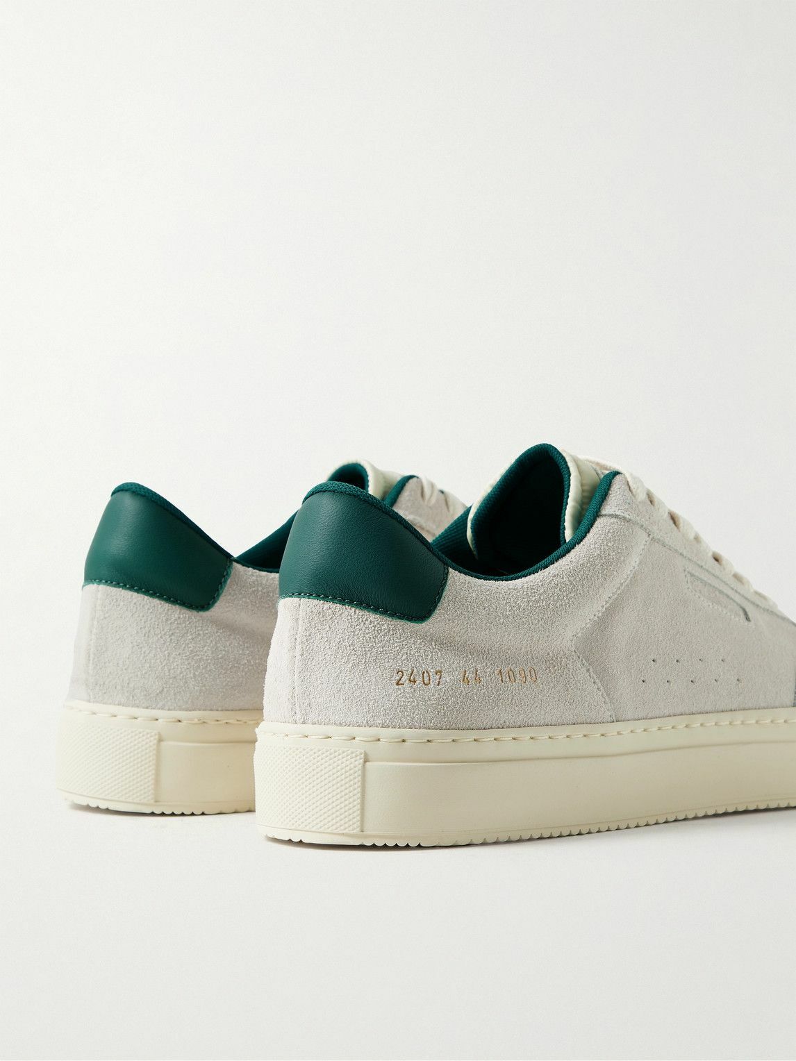 Common Projects - Tennis Pro Shell and Leather-Trimmed Suede Sneakers ...