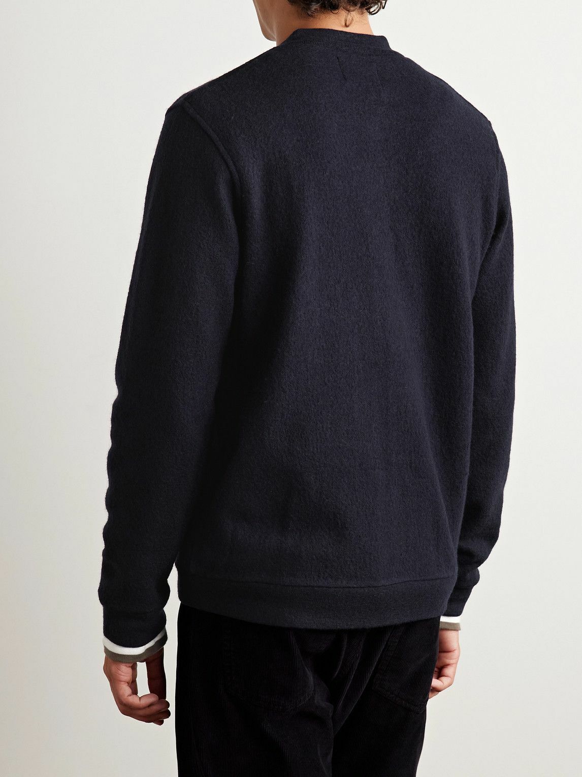 NN07 - 6398 Boiled Merino Wool Bomber Jacket - Blue NN07