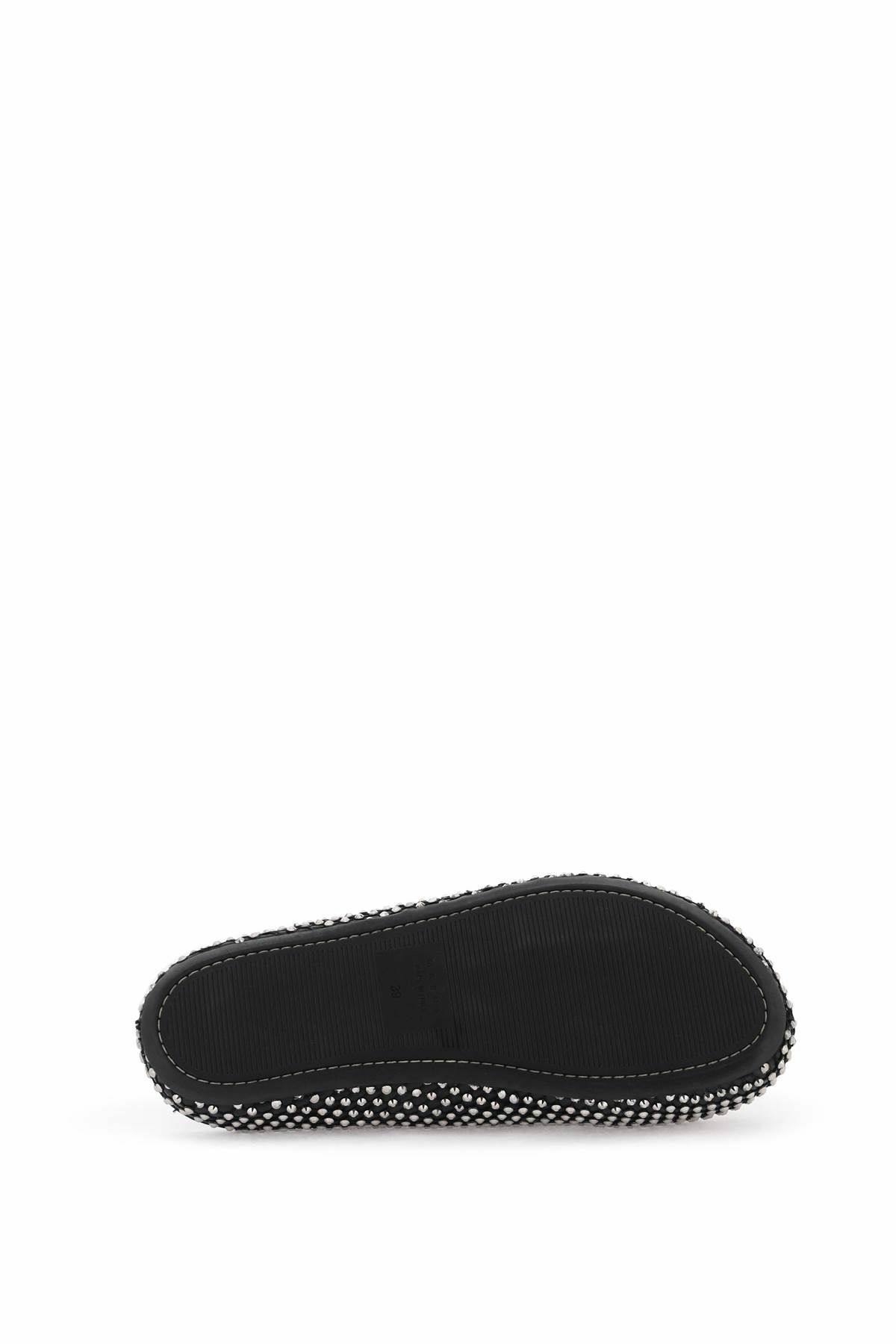 MARNI leather fussbett clogs with rhinestones Black Marni
