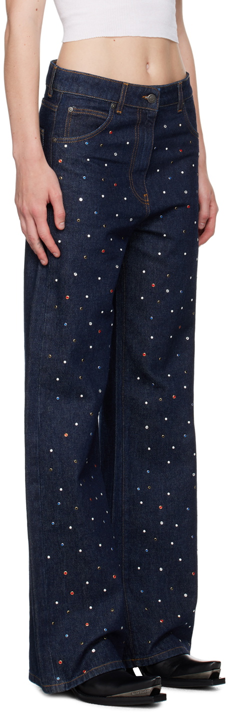MSGM Blue Wide-Leg Studs Jeans MSGM