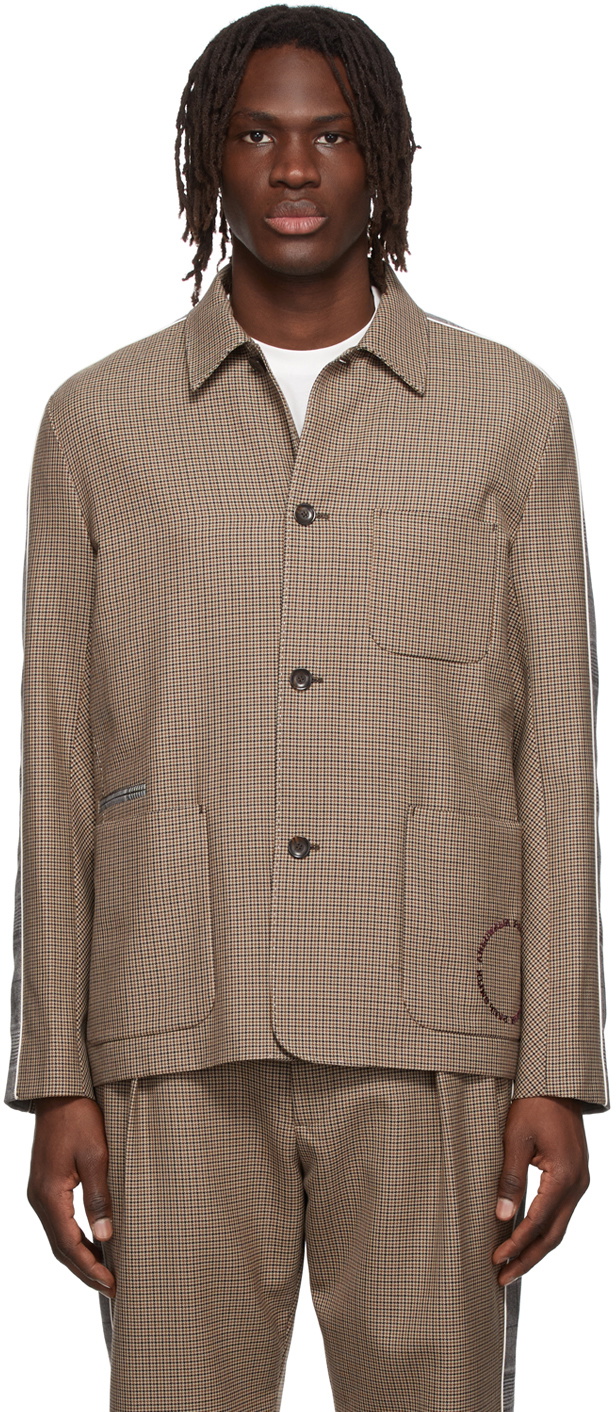 Ahluwalia &PaulSmith SSENSE Exclusive Beige Wool Blazer