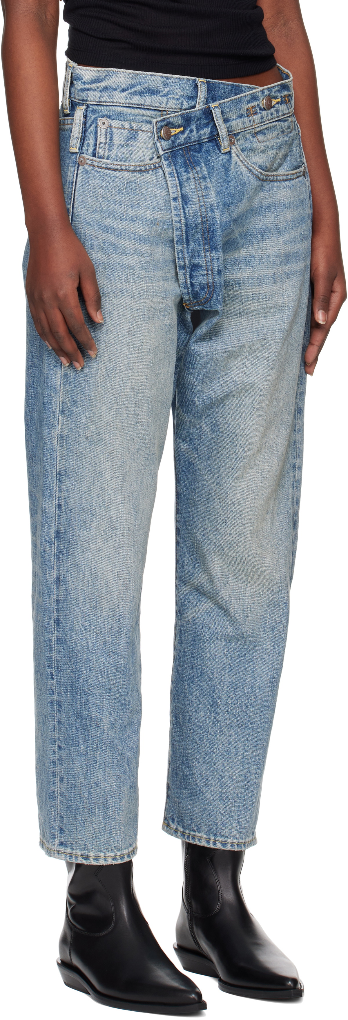 R13 Blue Crossover Jeans R13