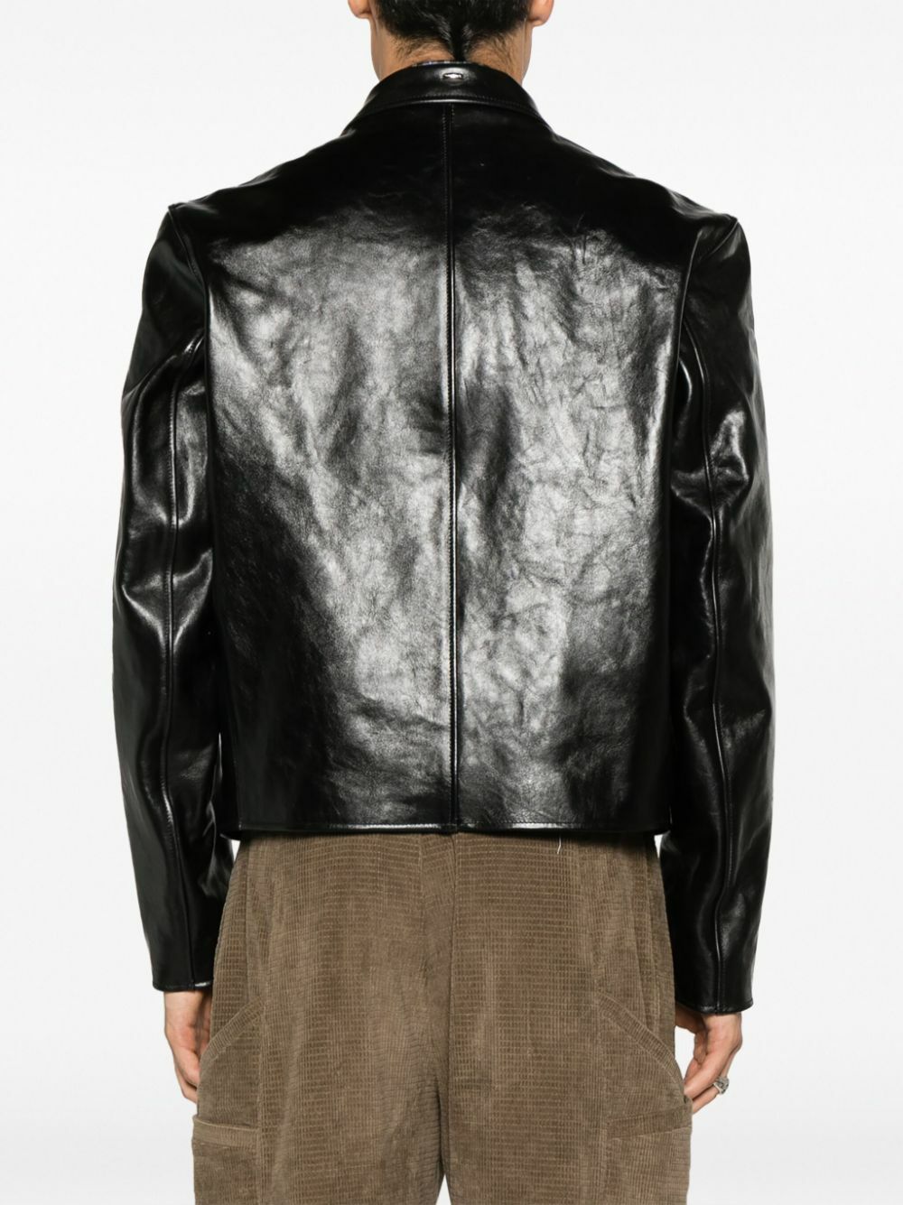 OUR LEGACY Black Mini Zip-Up Leather Jacket Our Legacy