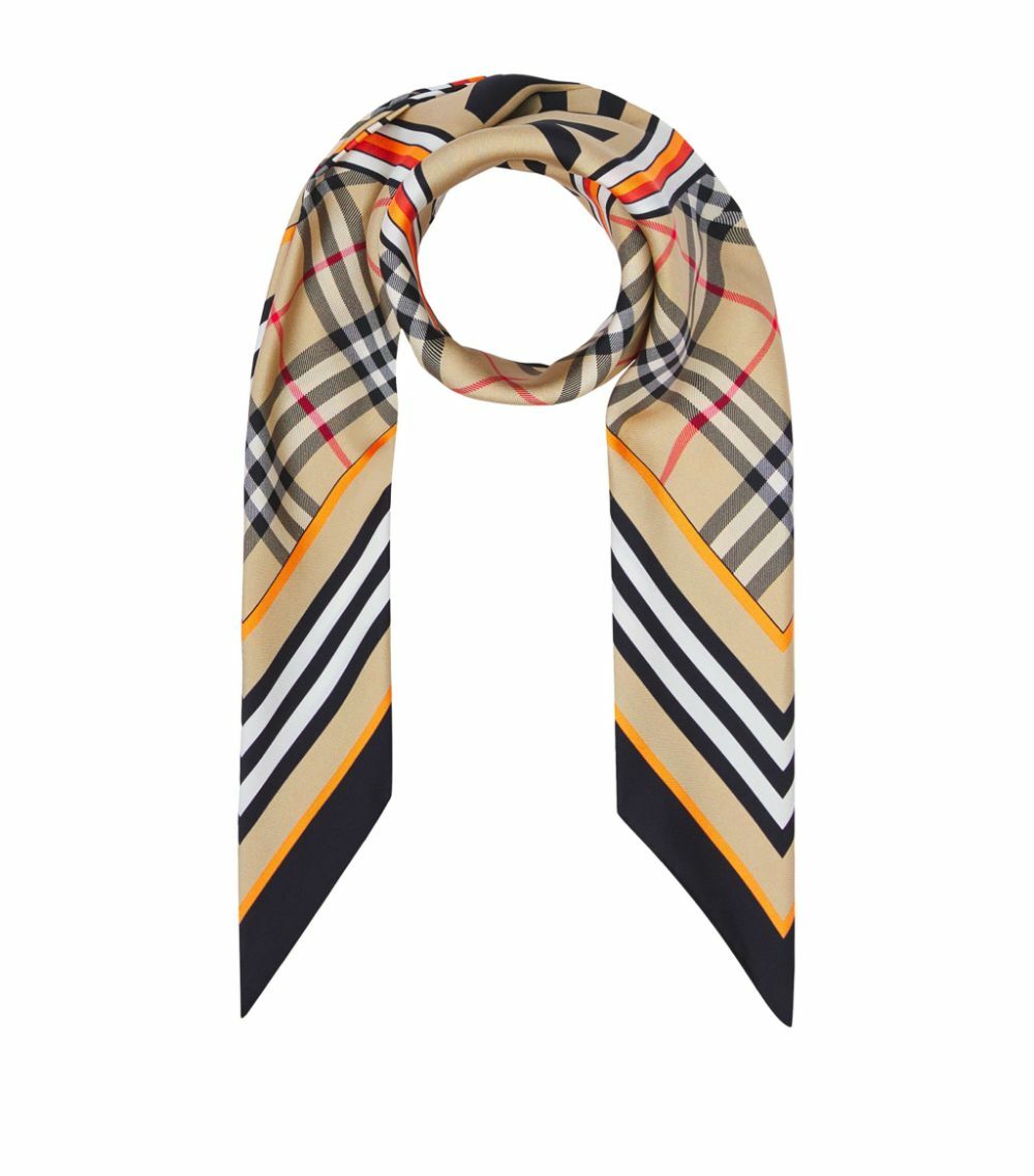 BURBERRY - Icon Stripe Silk Foulard Burberry