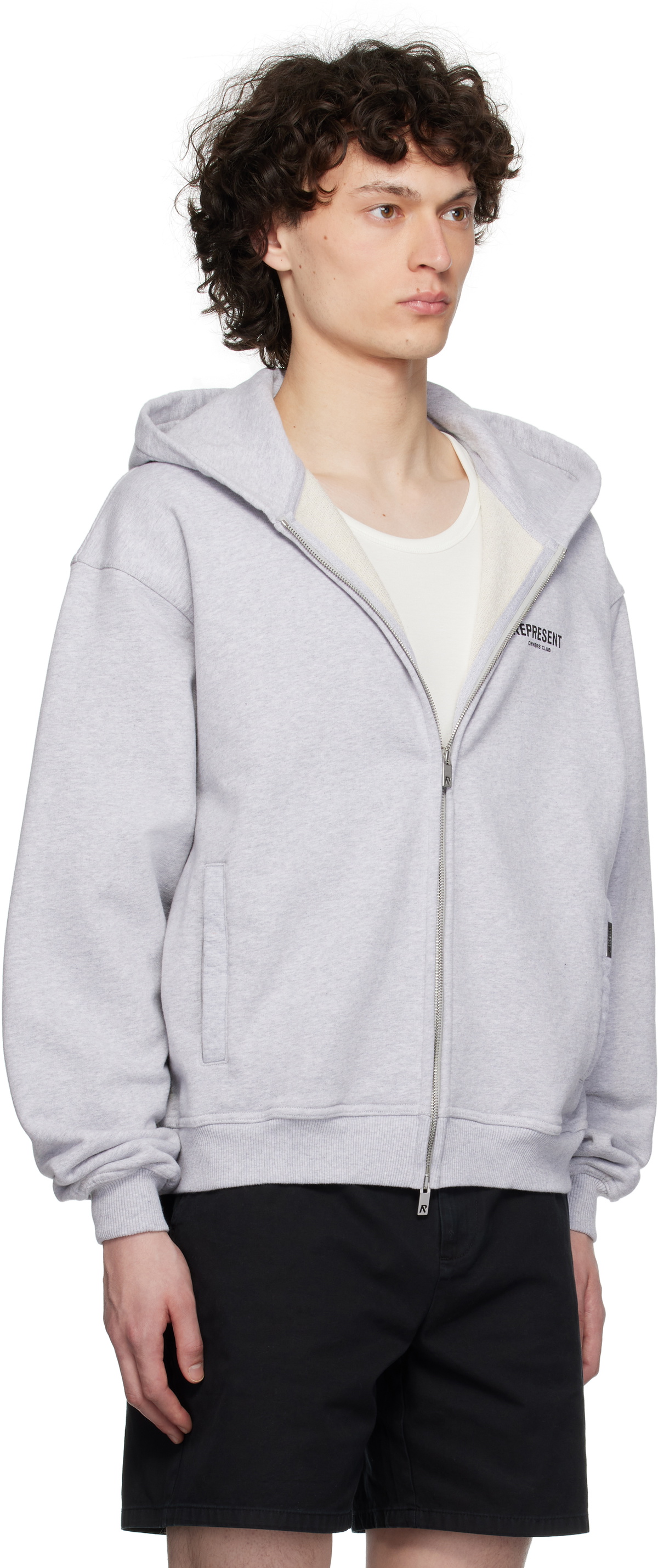 Represent Gray 'Owners Club' Zip Hoodie Represent