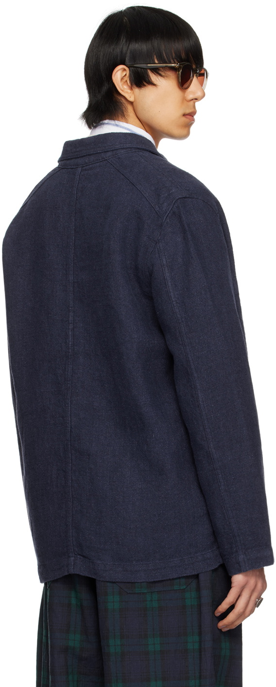 Drake's Navy Five-Pocket Blazer Drake's