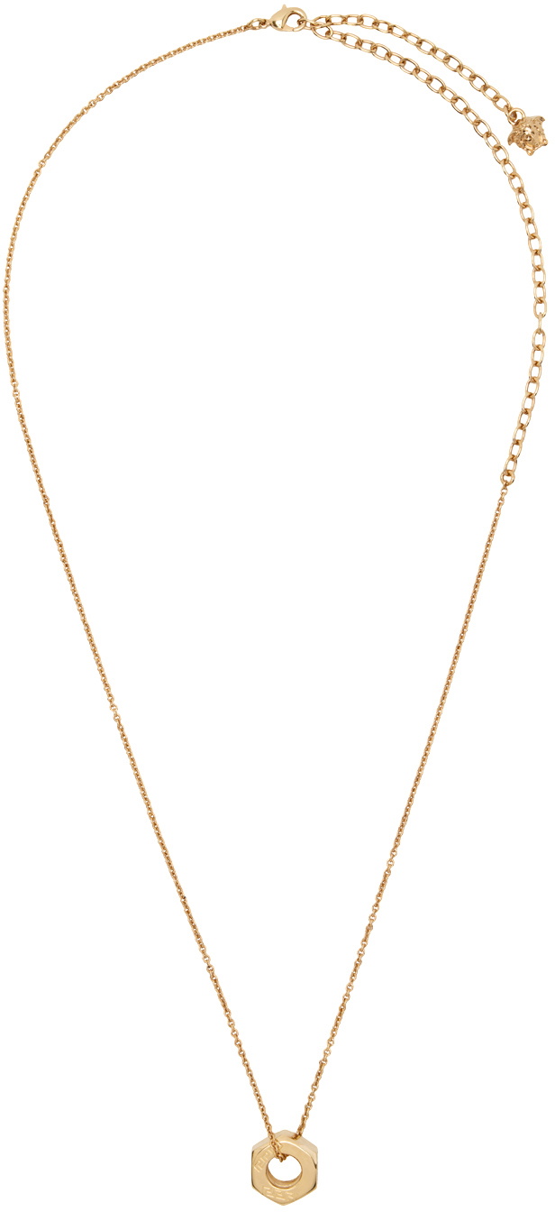 Versace Gold Nuts & Bolts Greca Necklace Versace