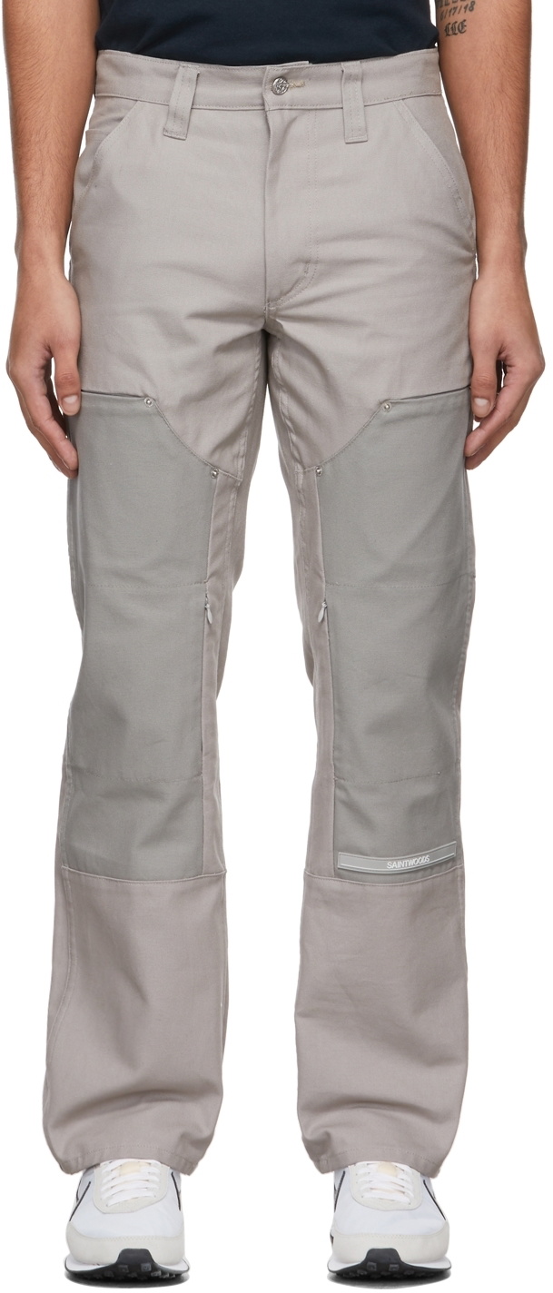 Saintwoods Grey Knee Panel Pants Saintwoods
