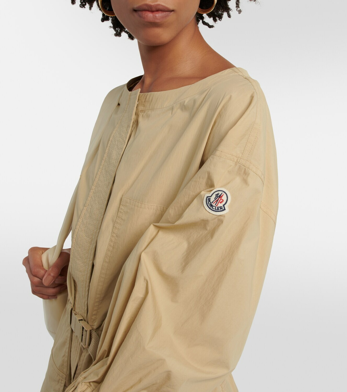 Moncler - Cotton-blend belted midi dress Moncler