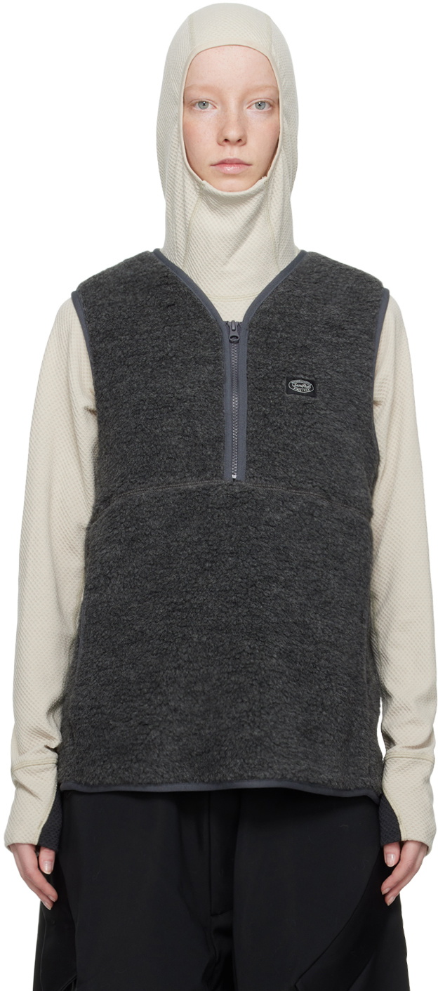 Snow Peak Gray Half-Zip Vest Snow Peak
