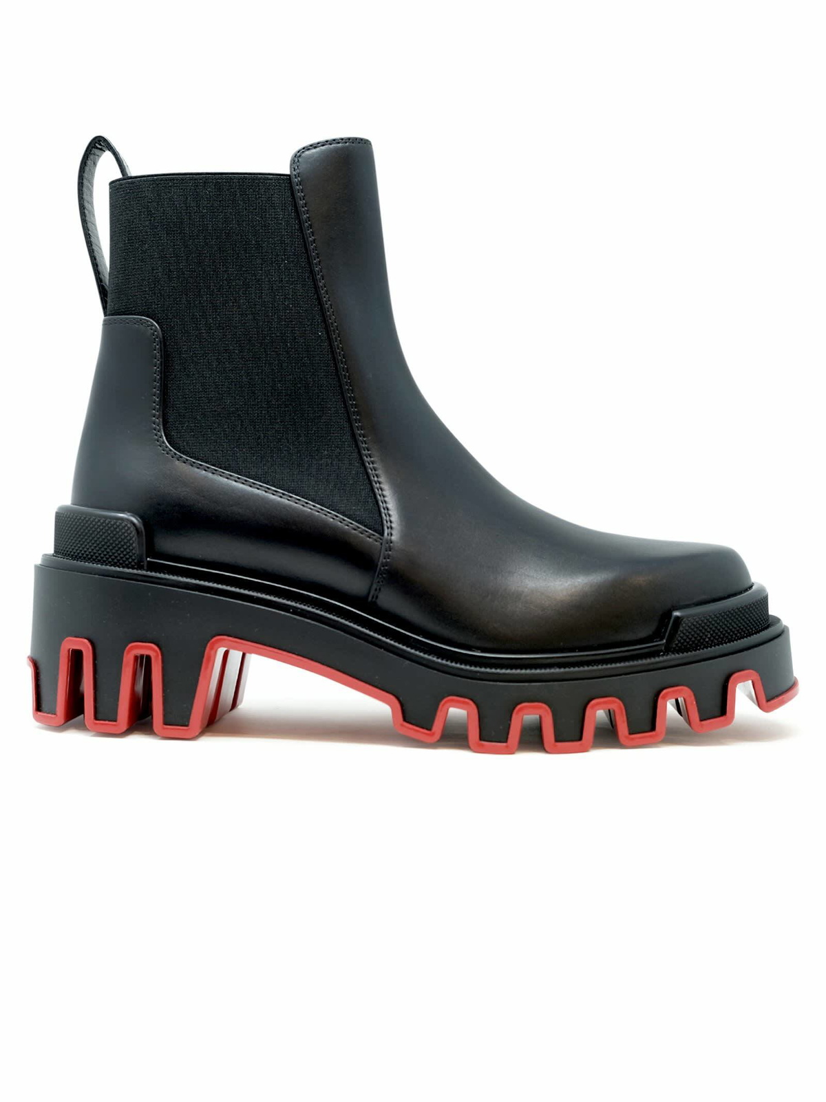 Christian Louboutin Black Calf Leather Wax Marchacroche Dune Flat Ankle ...