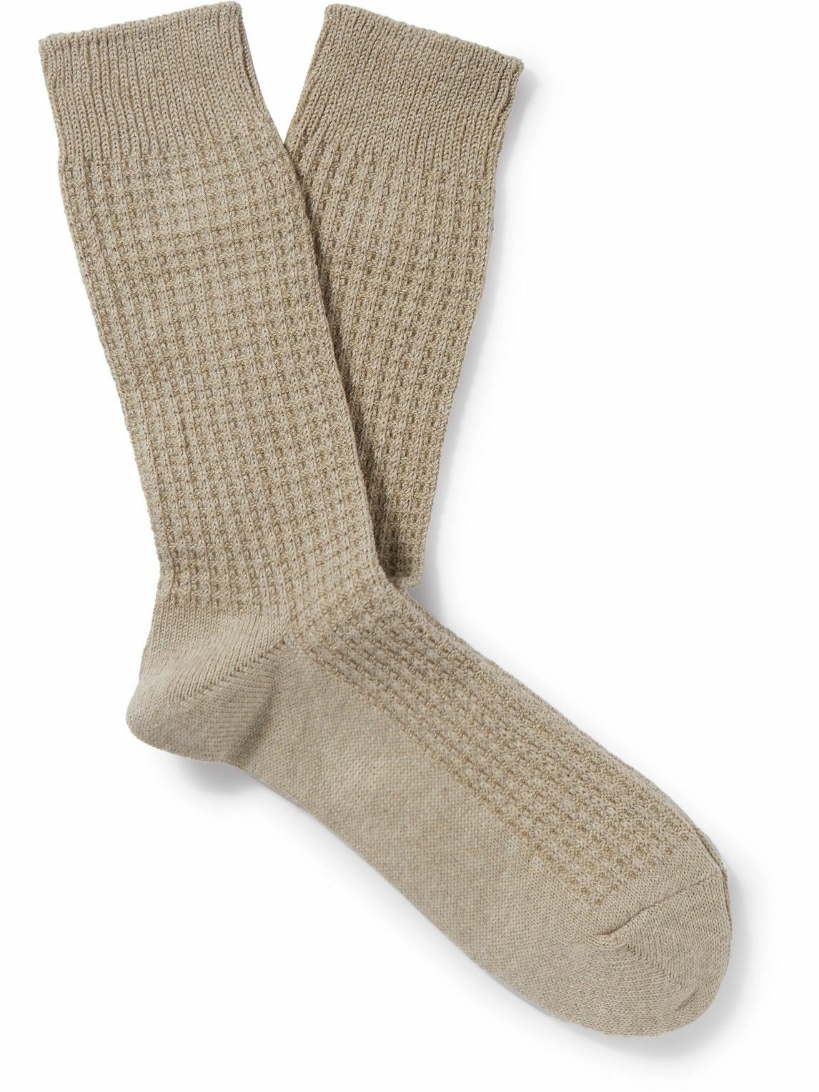 Mr P. - Waffle-Knit Cotton-Blend Socks Mr P.