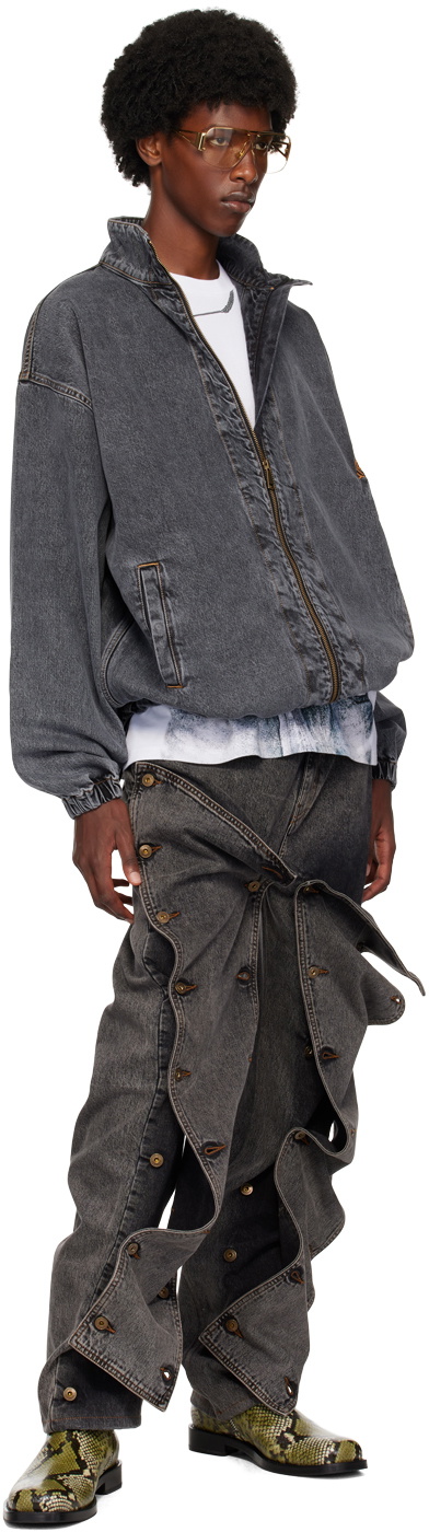 Y/Project Gray Pinched Logo Denim Jacket Y/Project