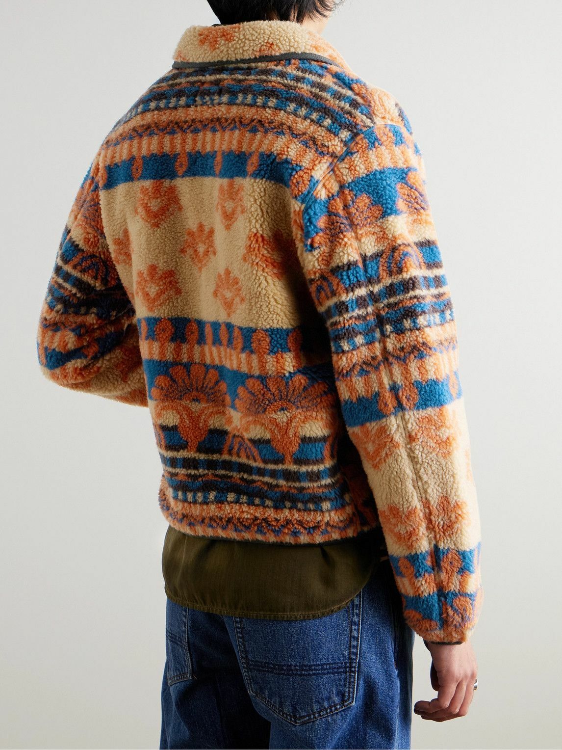 RRL - Bryn Wool-Blend Fleece-Jacquard Jacket - Orange RRL