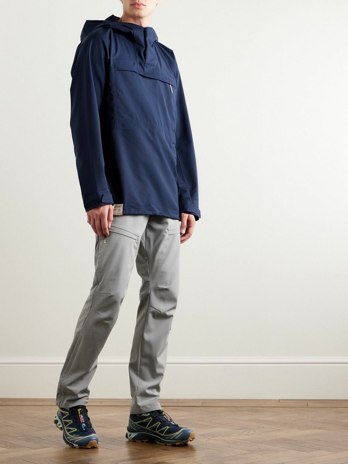 Mr P. - Houdini Logo-Embroidered Wool-Shell Hooded Jacket - Blue Mr P.