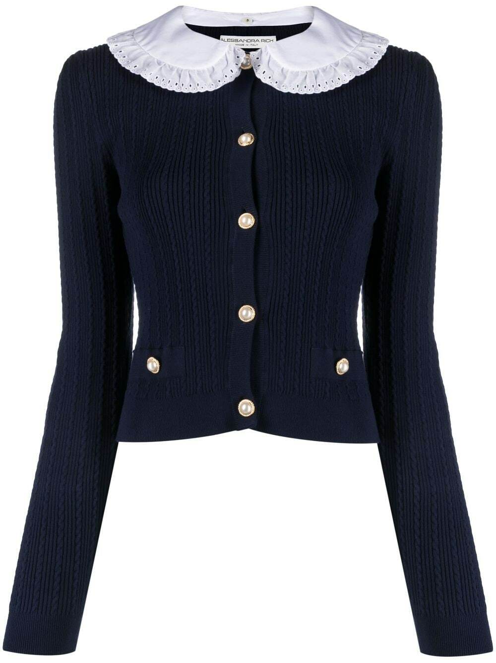 ALESSANDRA RICH - Jewel Buttons Cotton Blend Cardigan Alessandra Rich