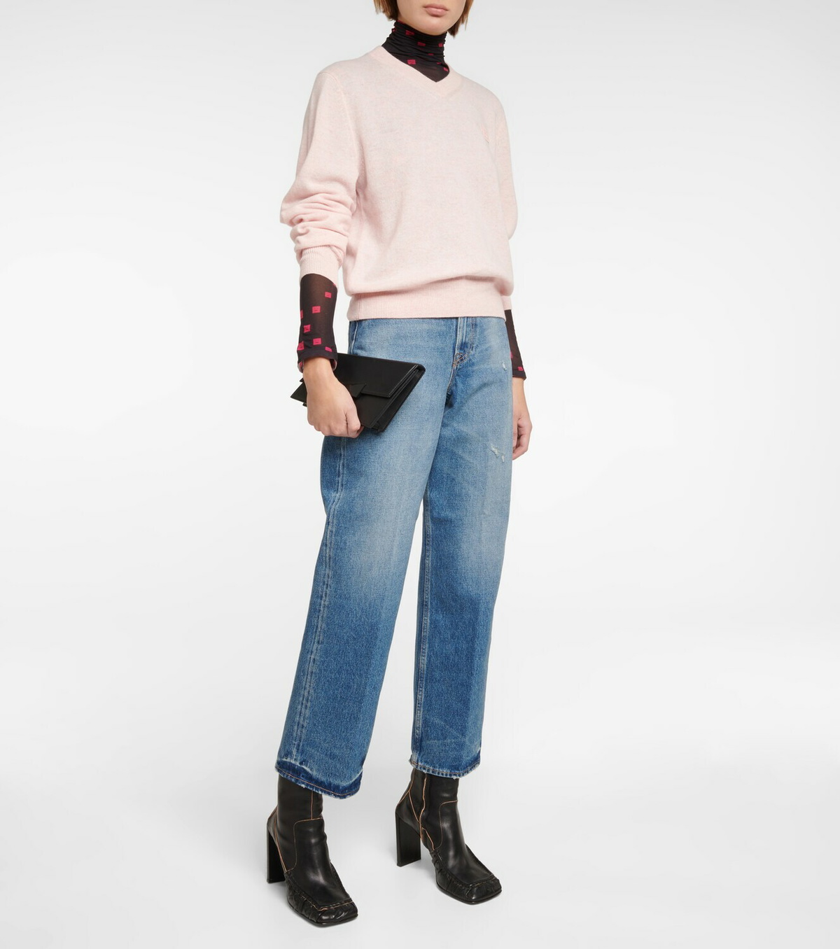 Acne Studios - High-rise straight-leg cropped jeans Acne Studios