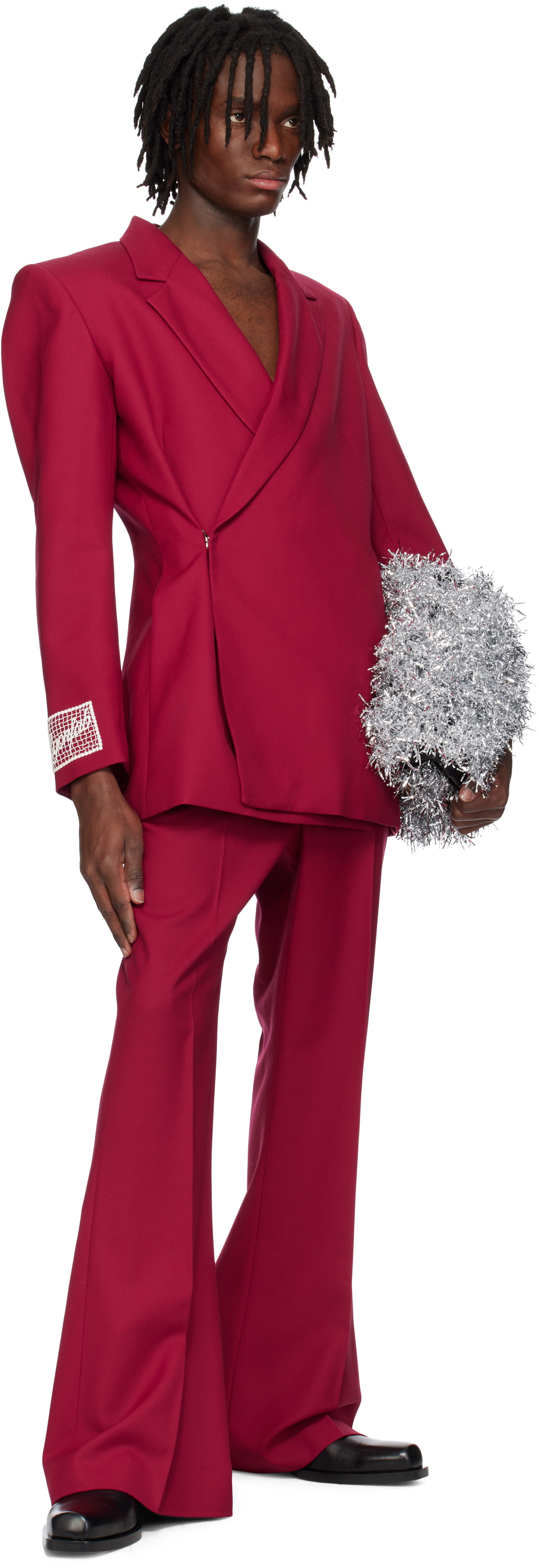 EGONlab SSENSE Exclusive Burgundy Egonic Blazer EGONlab