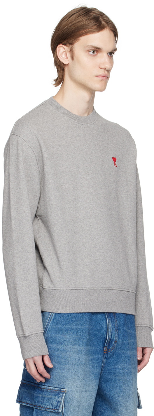 AMI Paris Gray Ami de Cœur Sweatshirt AMI