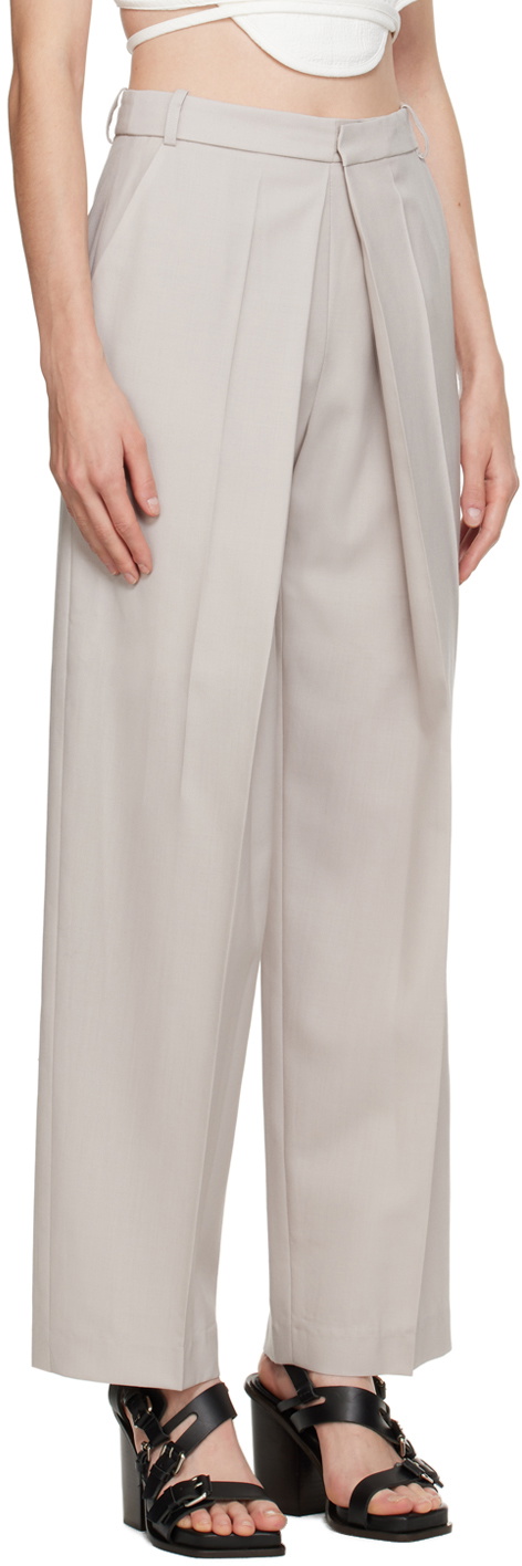 LOW CLASSIC Beige Deep Tuck Trousers Low Classic