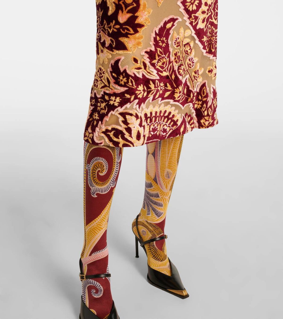 Wolford x Etro Satin de Luxe paisley tights Wolford