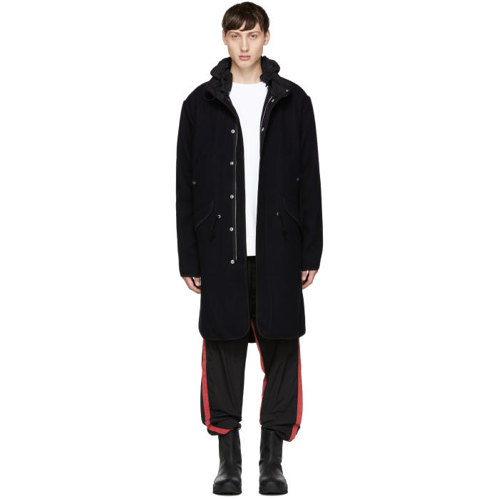 Tim Coppens Navy Wool Parka Tim Coppens