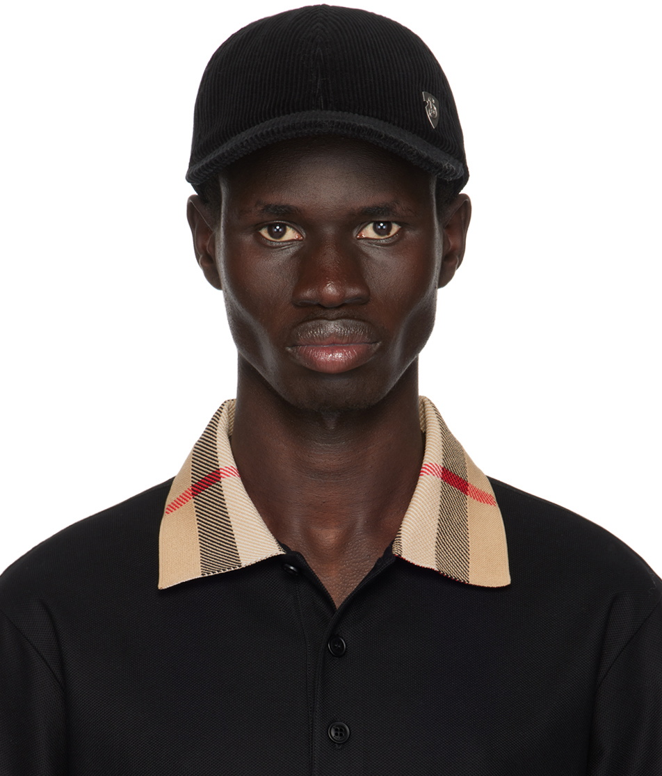 Burberry Black Corduroy Baseball Cap Burberry