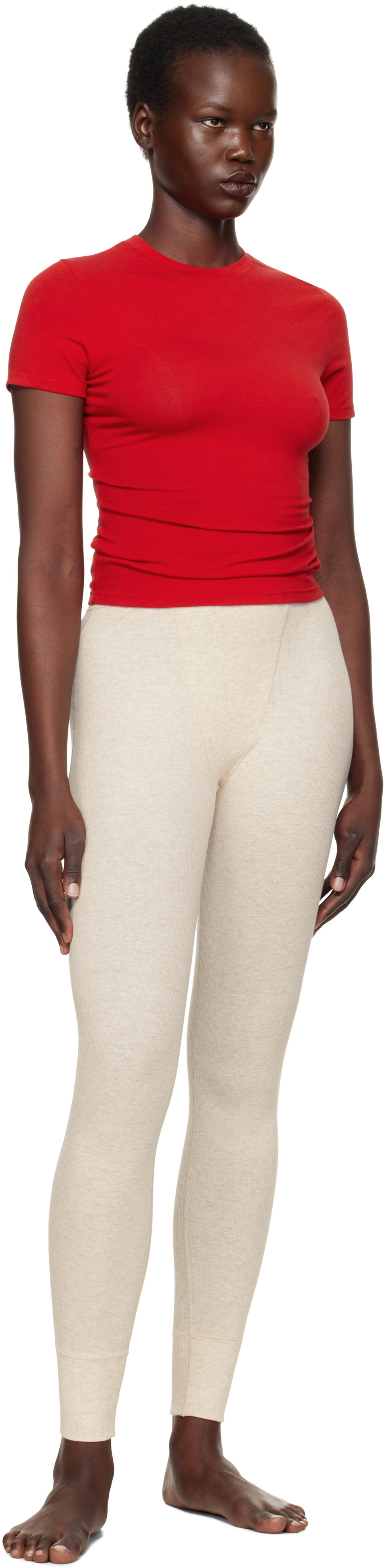 SKIMS Red Cotton Jersey T-shirt SKIMS