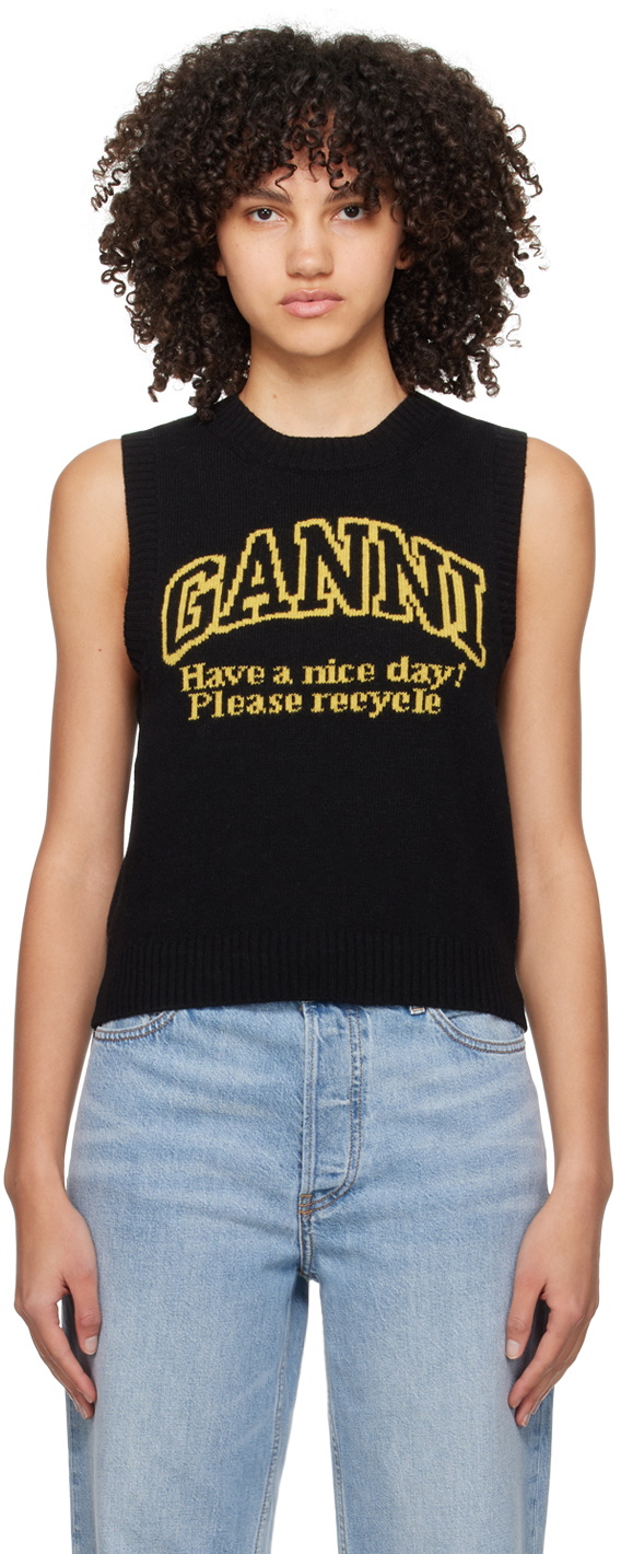 GANNI Black Jacquard Vest GANNI