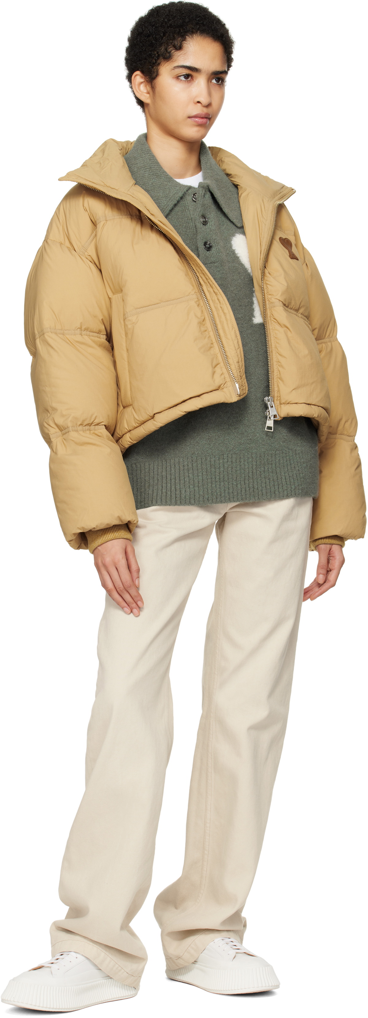 AMI Paris Tan Ami de Coeur Down Jacket AMI