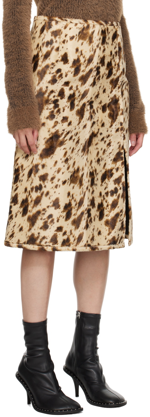 Stella McCartney Brown Print Midi Skirt Stella McCartney