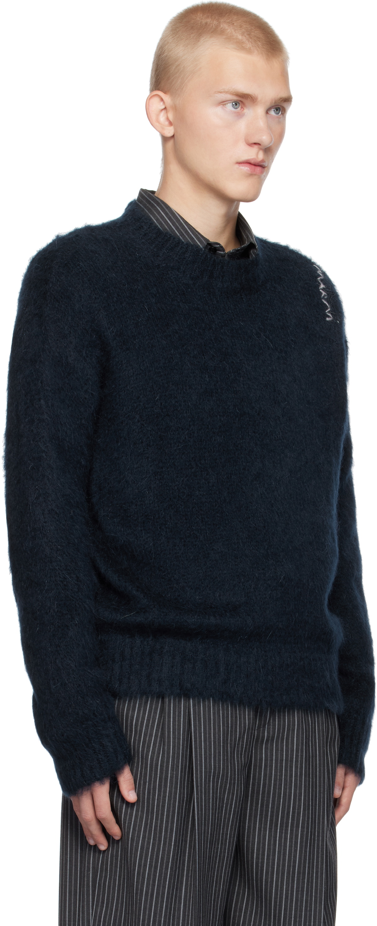 Marni Navy Fuzzy Wuzzy Sweater Marni