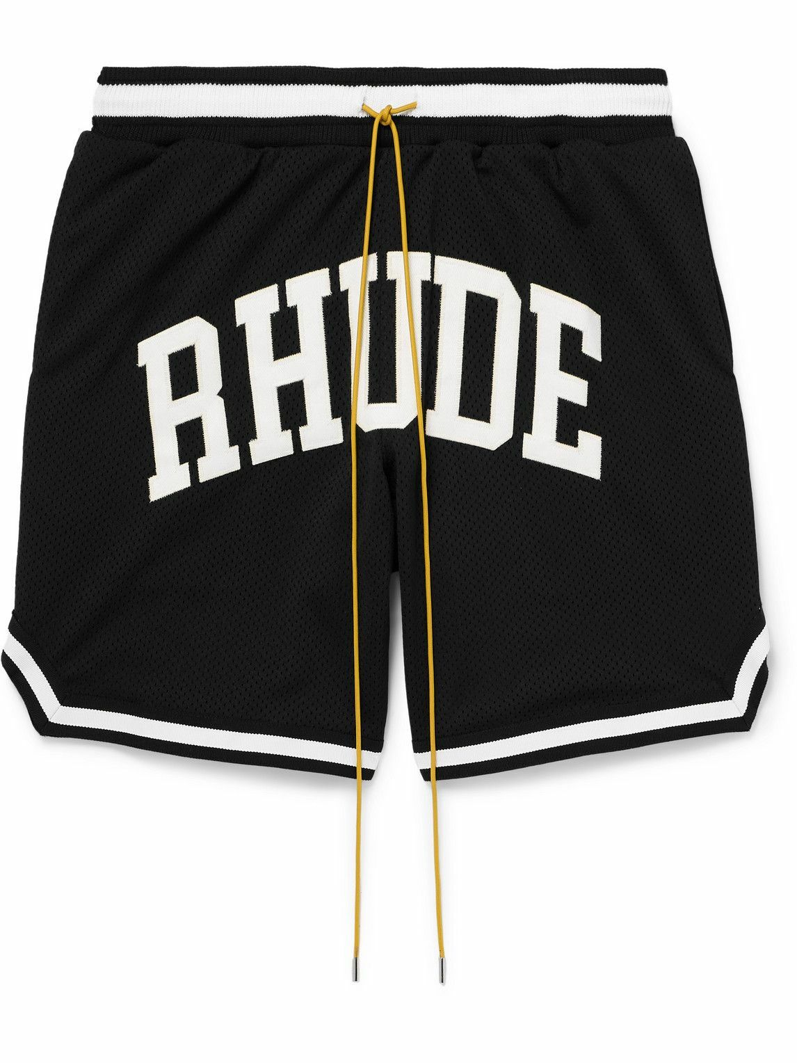 Rhude - Logo-Appliquéd Mesh Drawstring Shorts - Black Rhude