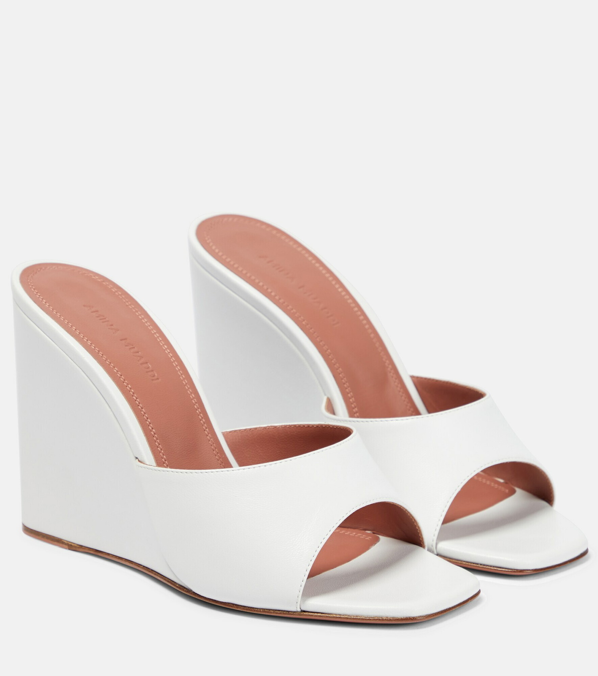 Amina Muaddi - Lupita leather wedge mules Amina Muaddi