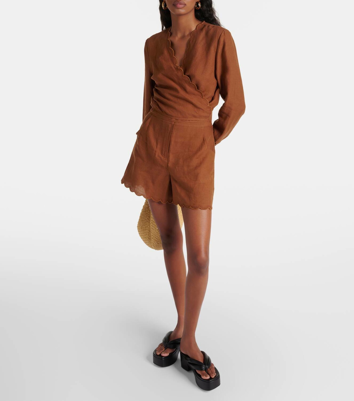 Eres Cheri scalloped linen shorts ERES