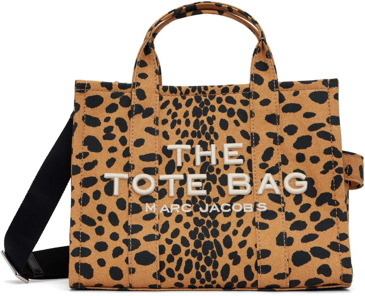 Marc Jacobs Tan & Black 'The Cheetah Canvas Medium' Tote Marc Jacobs
