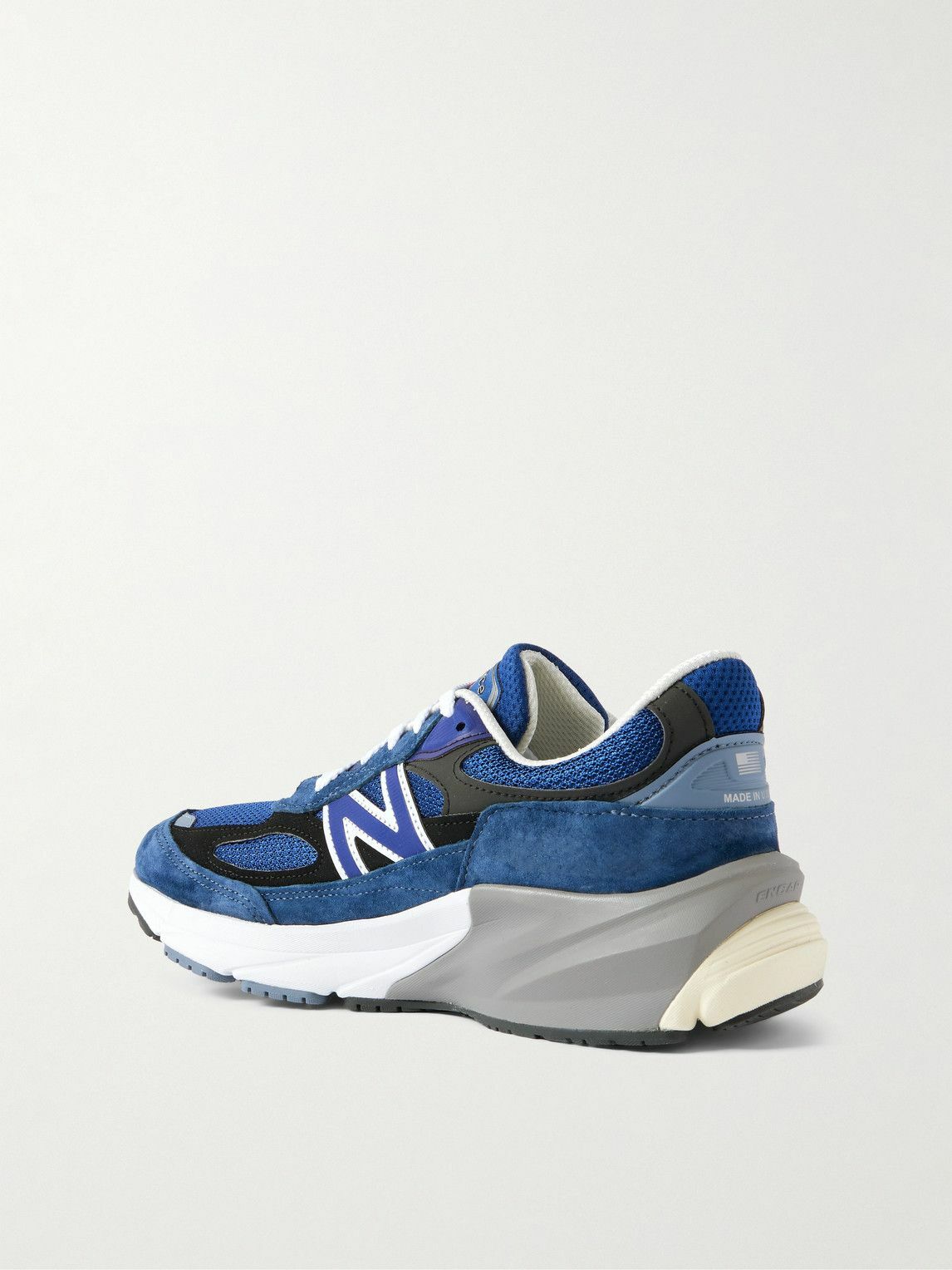 New Balance - 990v6 Leather-Trimmed Suede and Mesh Sneakers - Blue New ...