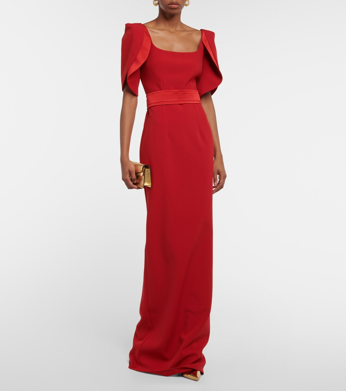 Safiyaa Belted crêpe maxi dress Safiyaa