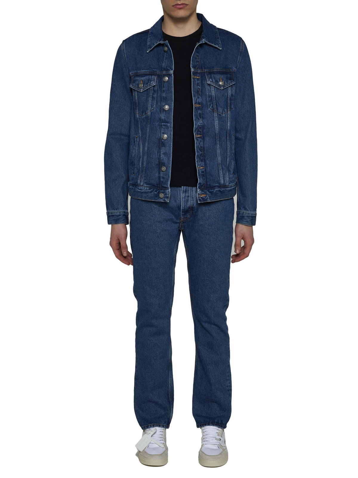 Palm Angels Denim Jacket With Monogram Detail Palm Angels