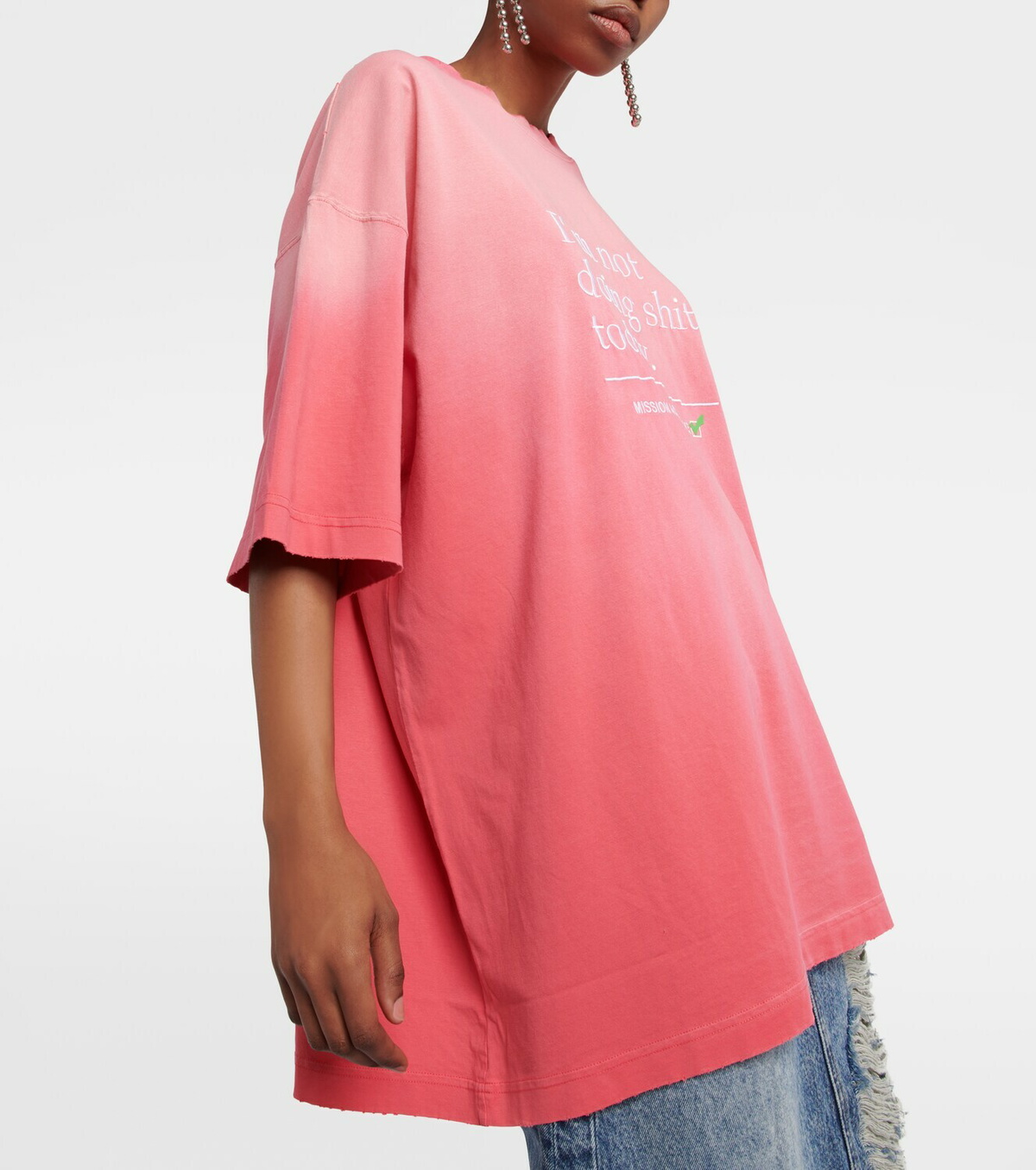 Vetements - Embroidered cotton jersey T-shirt Vetements