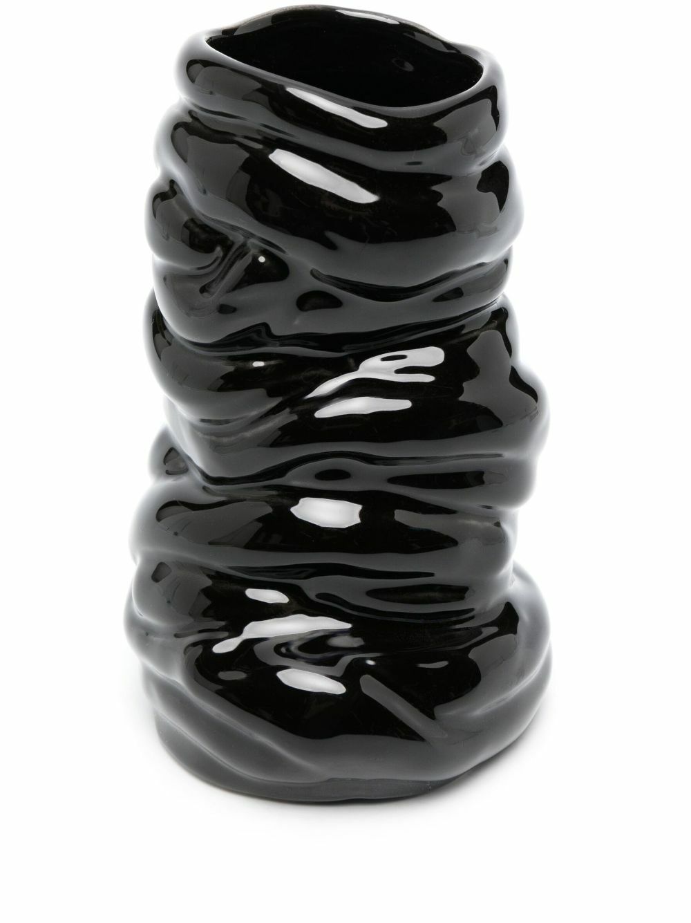 Completedworks Black Ridged Asymmetric Small Vase Completedworks