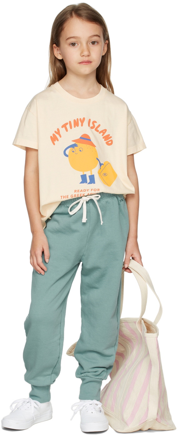 TINYCOTTONS Kids Green Logo Lounge Pants