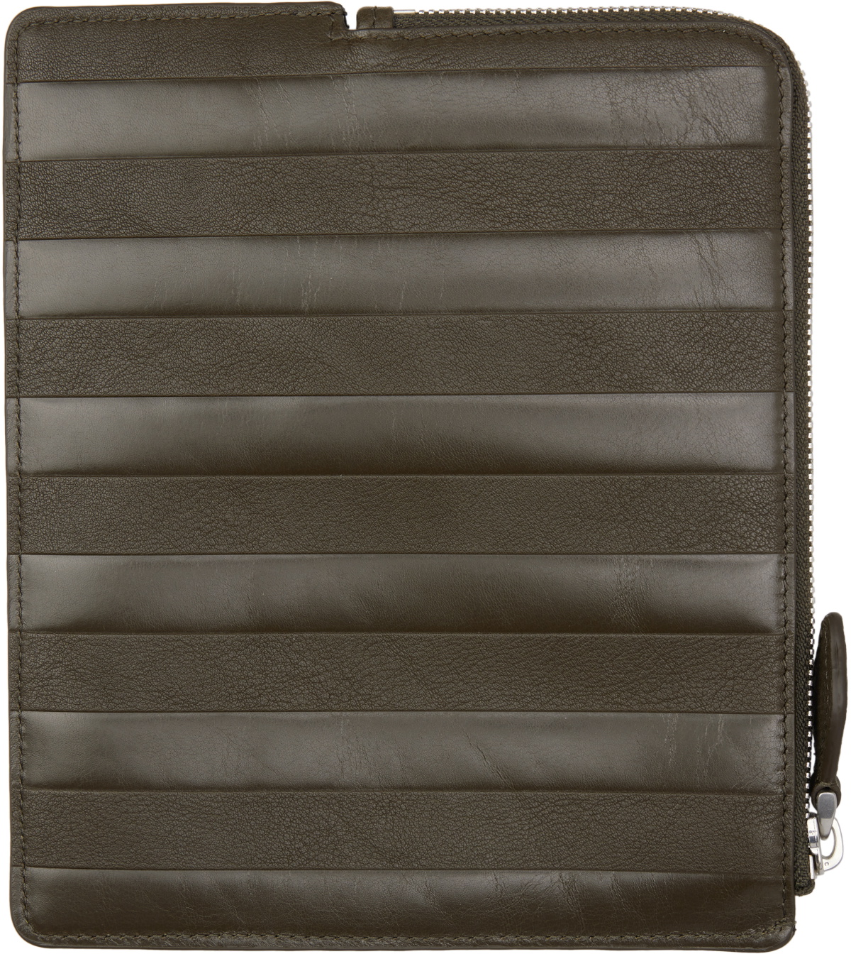 AMI Paris Khaki Leather Midi Wallet AMI