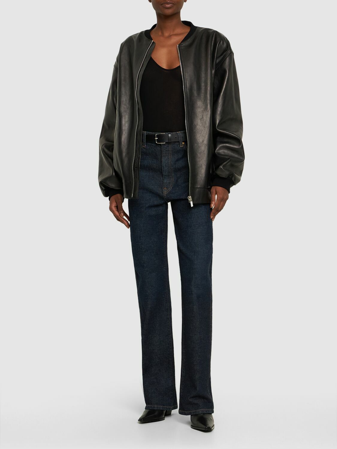 MAGDA BUTRYM - Leather Bomber Jacket Magda Butrym