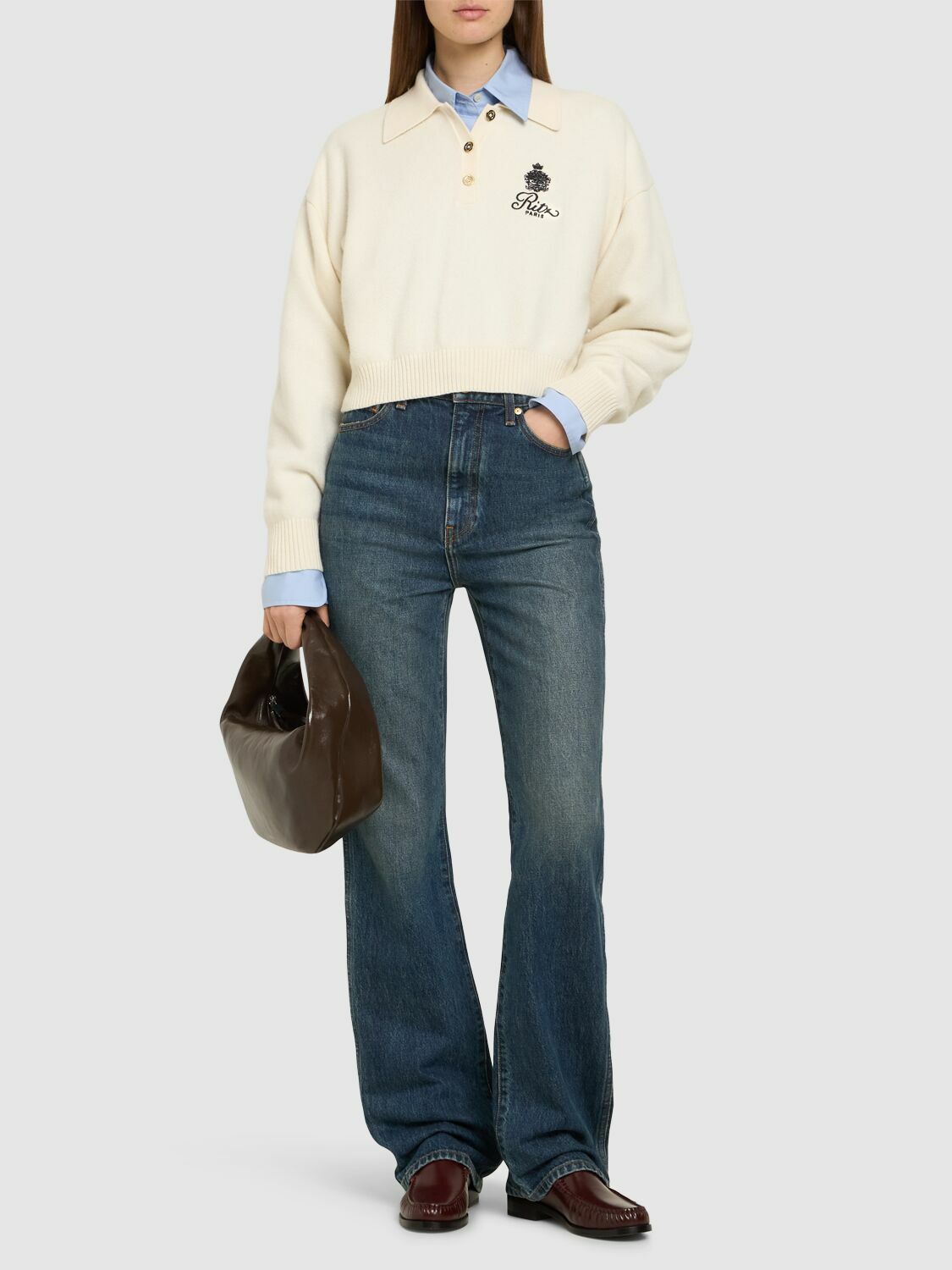FRAME Ritz Crest Cashmere Sweater Frame Denim