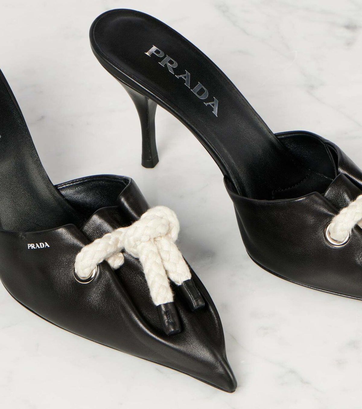 Prada Logo leather mules Prada