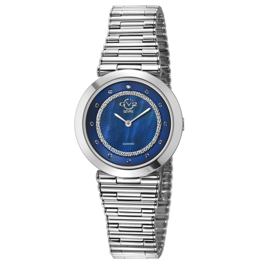 GV2 by Gevril Burano Quartz Diamond Blue Dial Ladies Watch 14411B GV2 ...