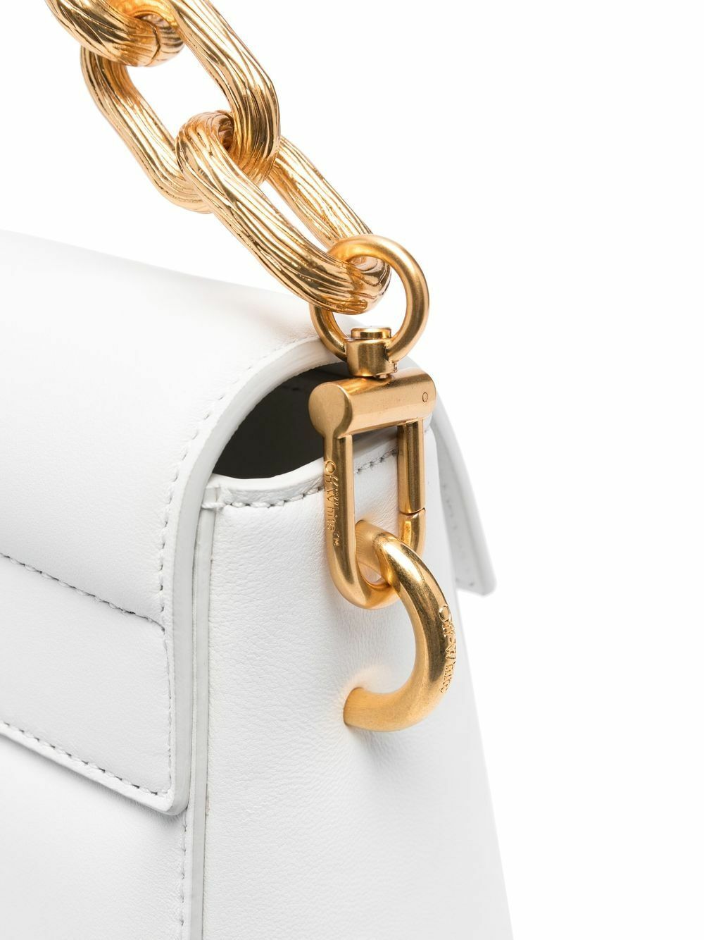 OFF-WHITE - Burrow Leather Shoulder Bag Off-White
